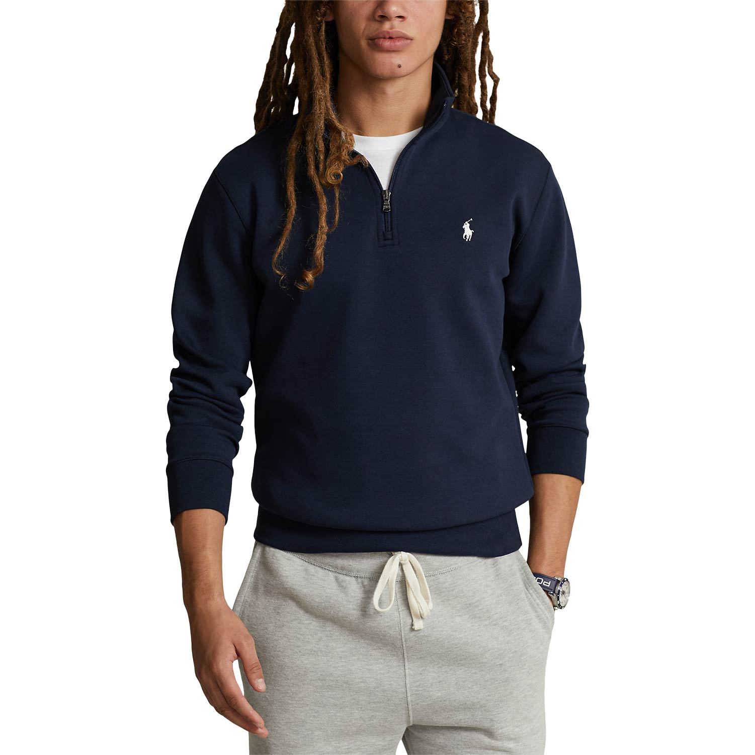 Polo Ralph Lauren Double Knit Half Zip Pullover in Aviator N