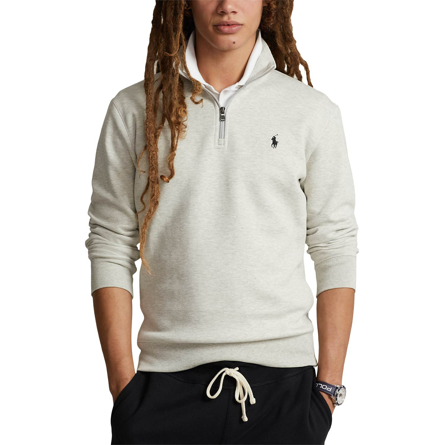 Polo Ralph Lauren Double Knit Half Zip Pullover in Aviator N
